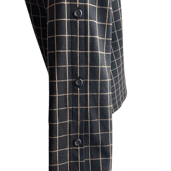 J. Jill | Tops | J Jill Ponte Womens Black Tan Window Pane Top Buttoned ...